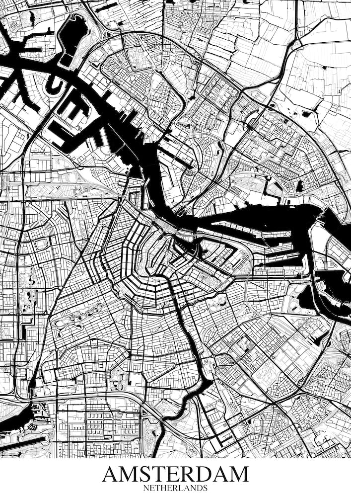 Amsterdam White Black Art Print by Mapply – Fy!