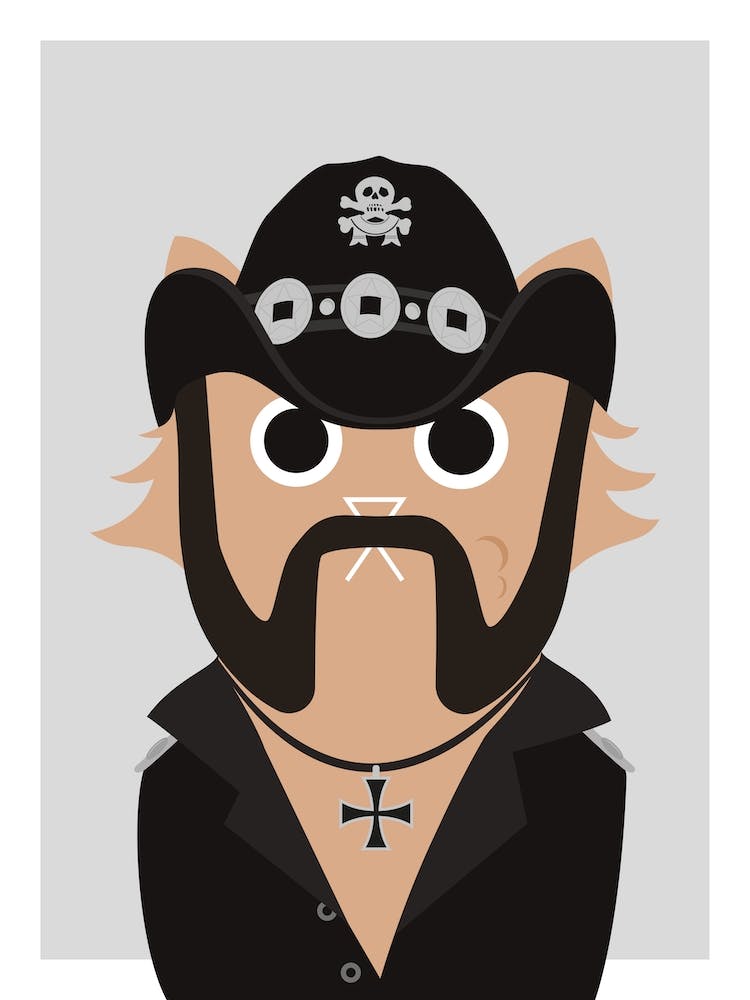 Lemmy Cat Art Print by Baldy and the Fidget – Fy!