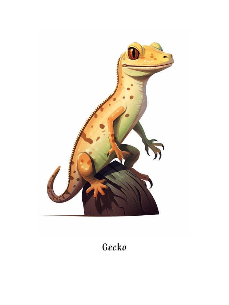 Gecko Kids Animal Poster Art Print by Scribble Studio – Fy!