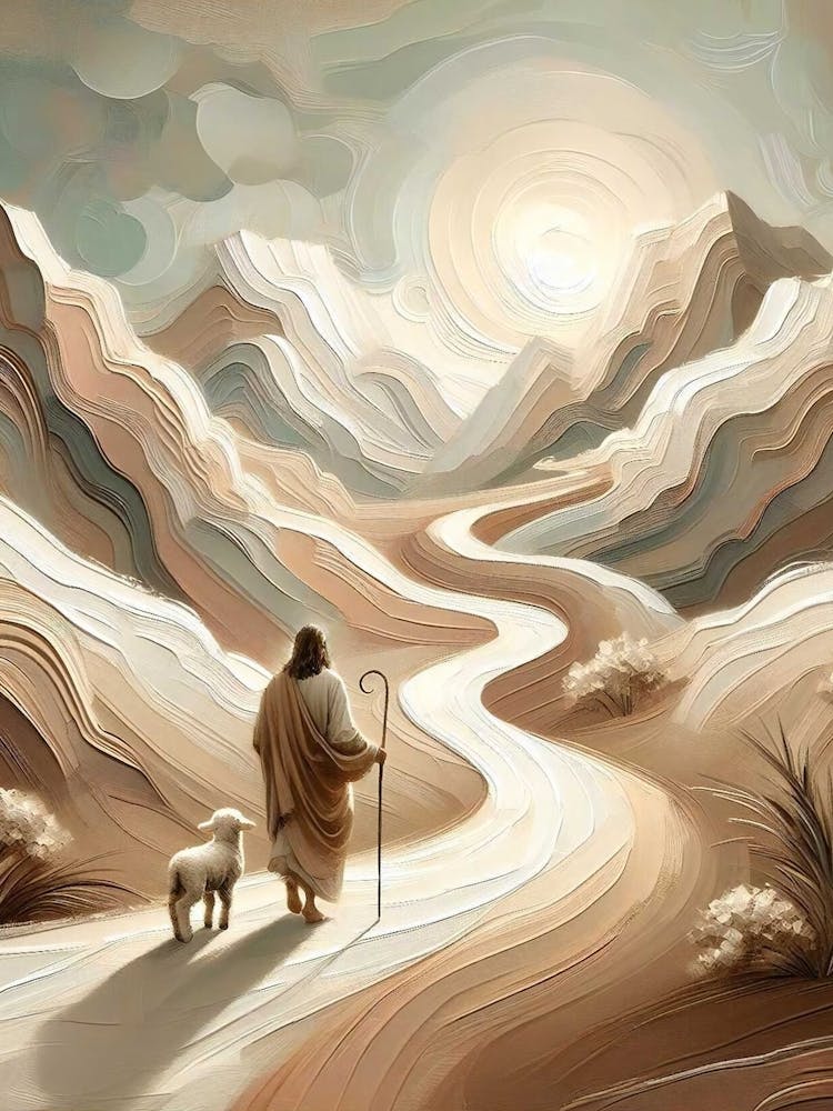 A Starry Walk, Modern Christian Art, Leave The 99 Art, Jesus And Lamb ...
