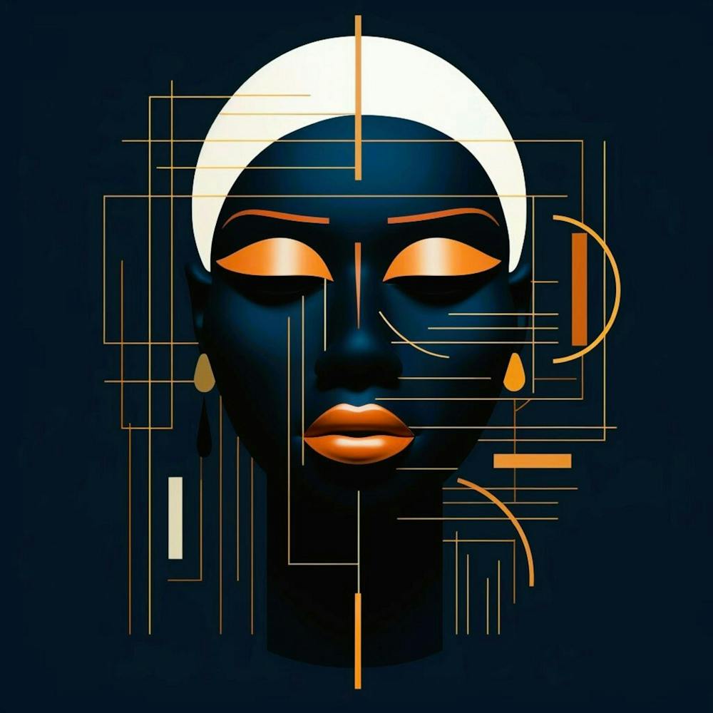 Woman 1 by F Parrish | art deco art | wall art | retro art | black ...