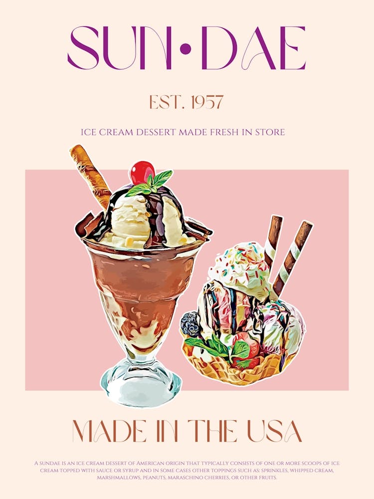 Sundae Mid Century Art Print by KOKR Prints – Fy!
