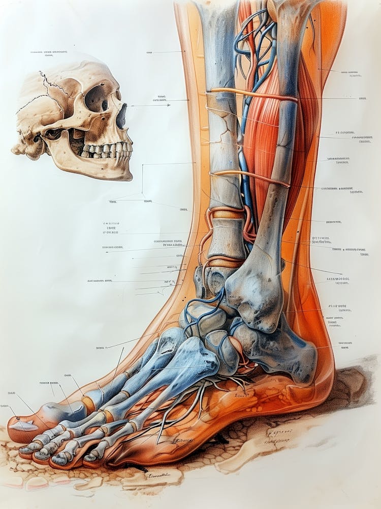 Anatomy Of The Foot biology art Art Print by JBJart Justyna Jaszke – Fy!