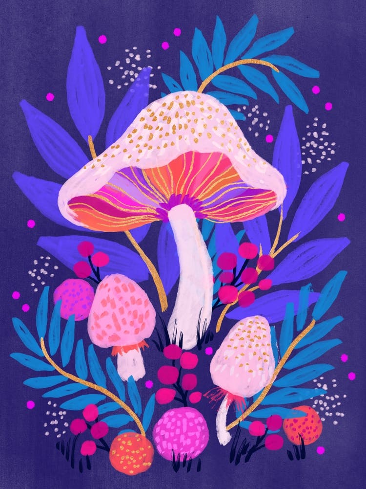 FyMushroom Midnight Art Print by Jess Phoenix – Fy!