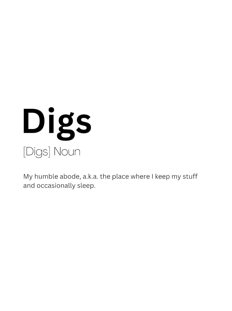 Digs Definition Meaning 1 Art Print by Kaigozen – Fy!