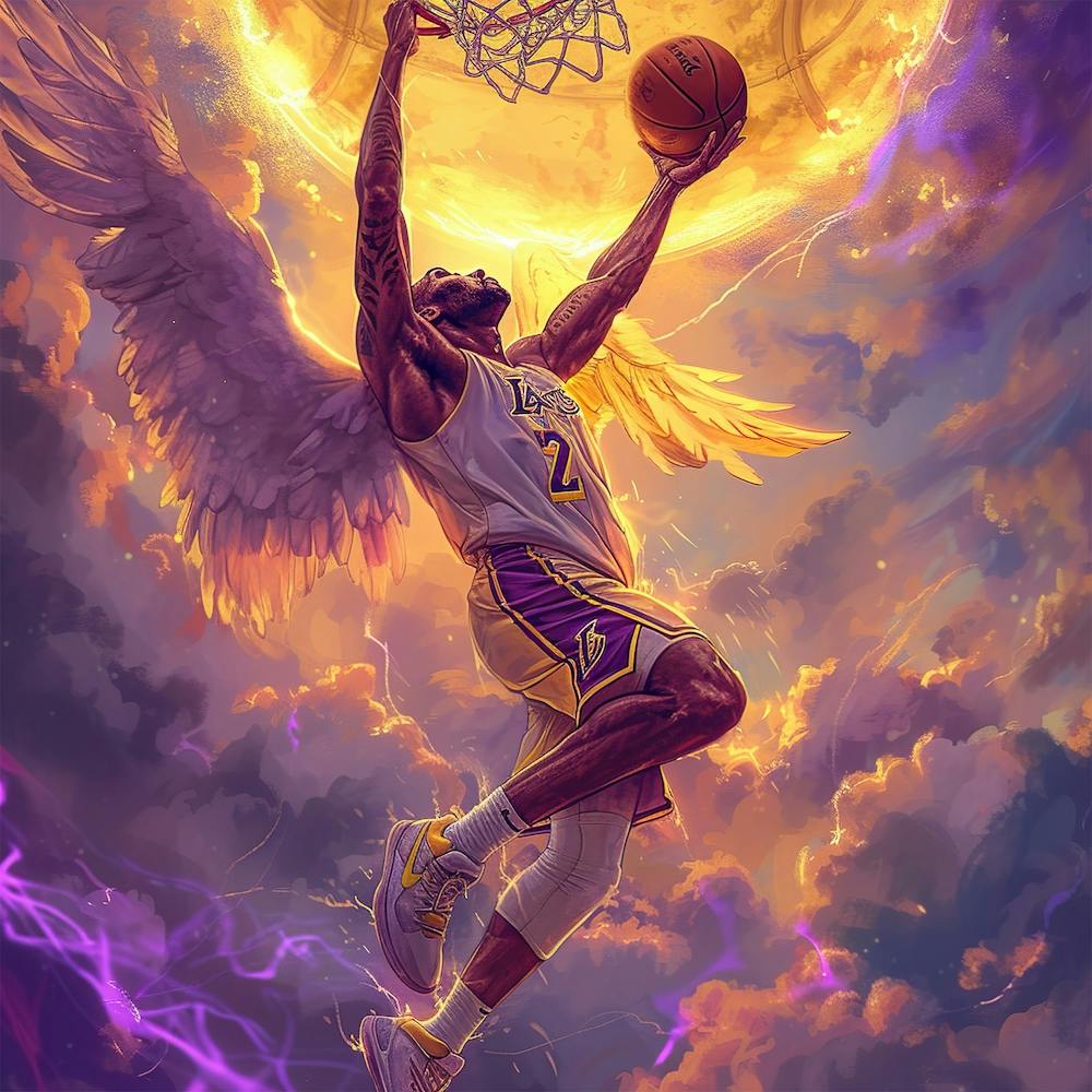 Kobe Bryant, Angels Of Basketball Art Print by Liberta – Fy!