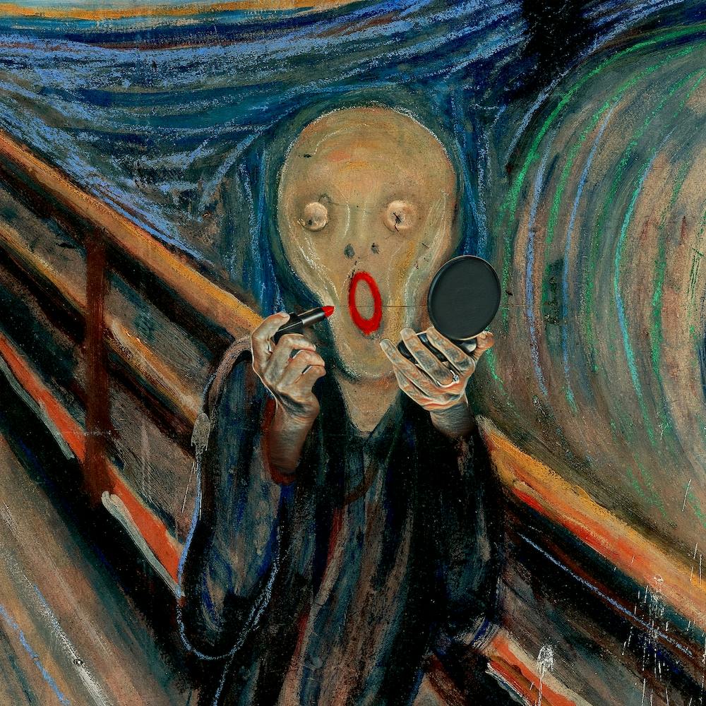 Screaming Lips Square Art Print by 360brain – Fy!