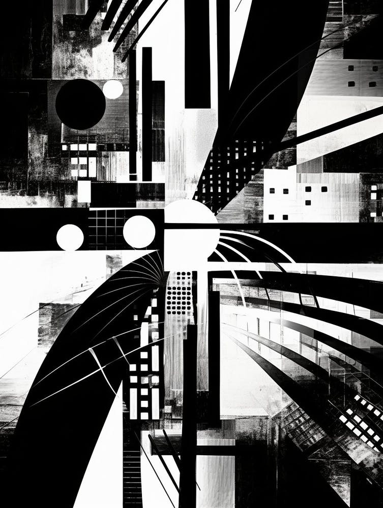 Intersection Abstract Black And White 6 Art Print by Abstract Art ...