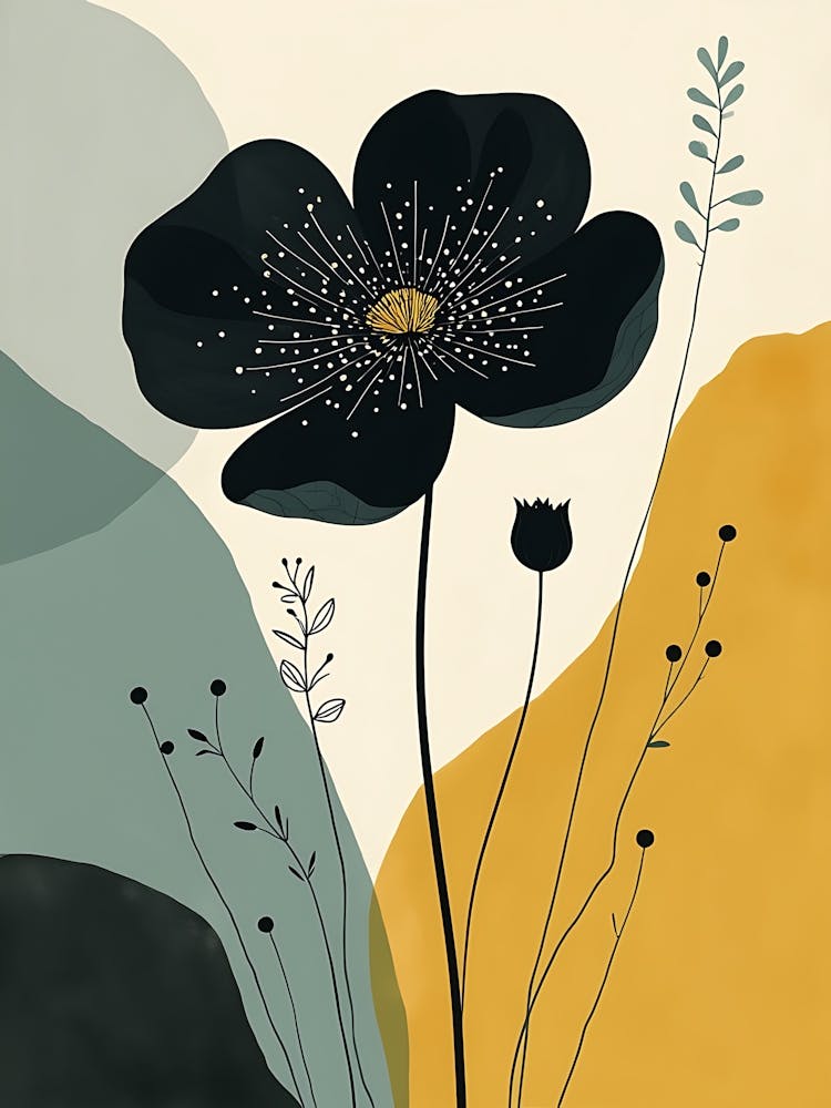 Organic Bloomscape in Warm Hues Art Print by Tone Prints – Fy!