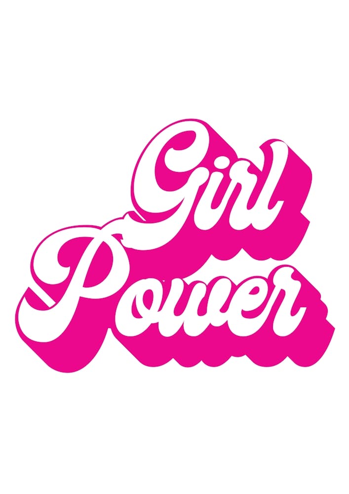 Girl Power Retro Pink Font Art Print by Typologie Paper Co – Fy!