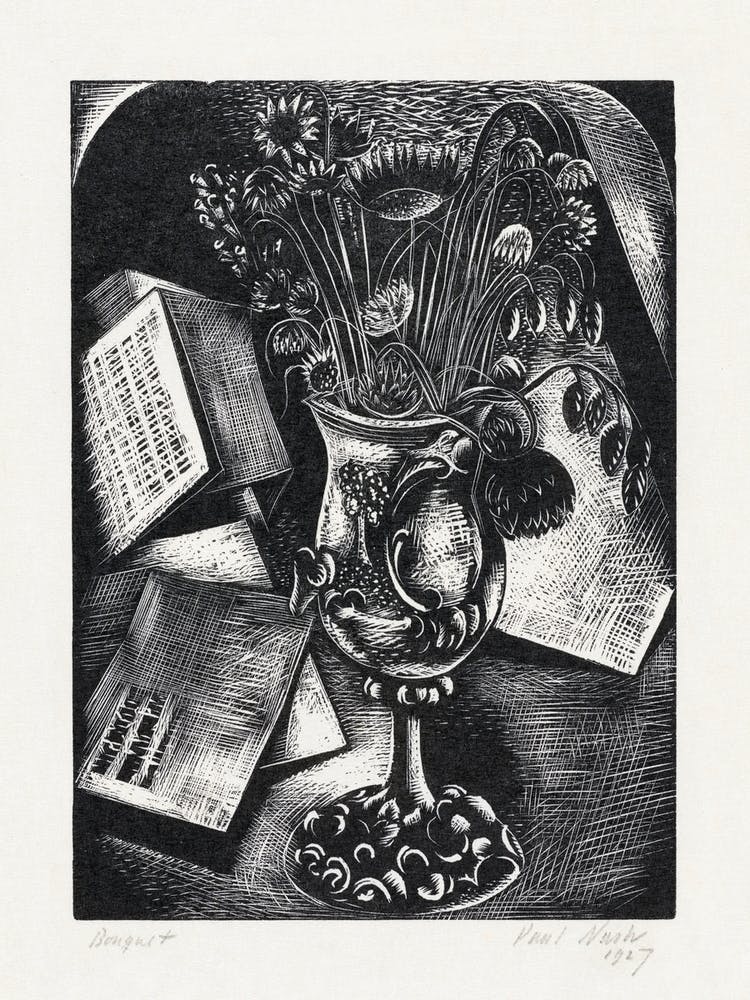 Bouquet (1927), Paul Nash Art Print by Fy! Classic Art Prints and Posters