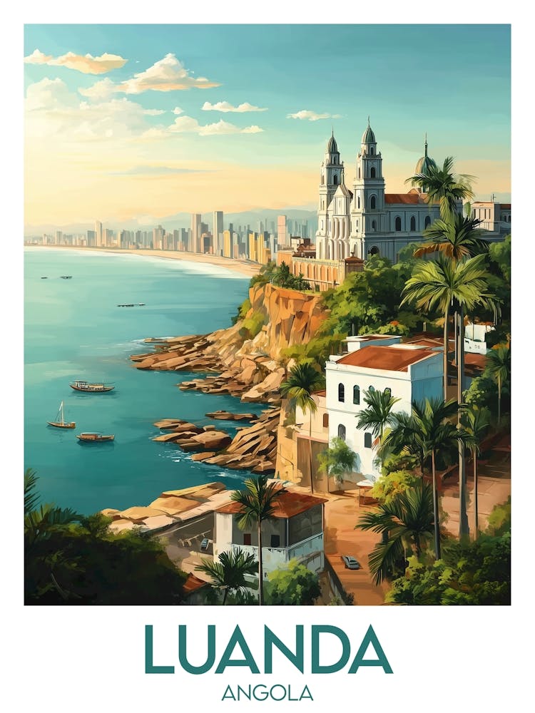 Affiche de voyage Luanda Art Print by Frame the World – Fy!