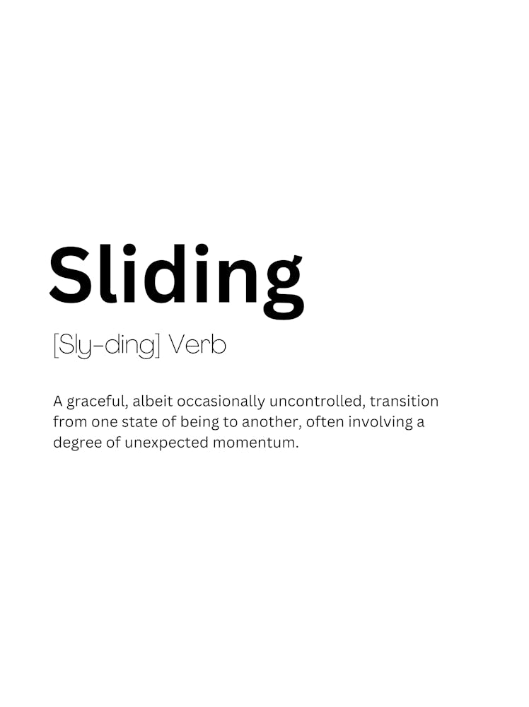 Sliding Definition Meaning Art Print by Kaigozen – Fy!