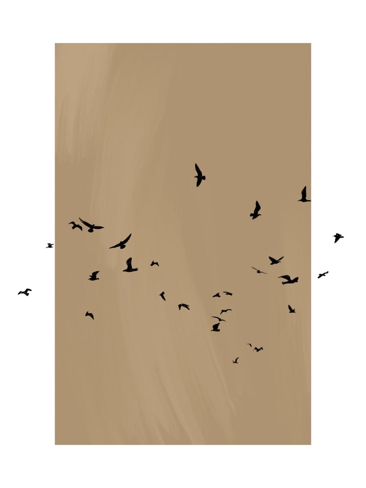 Abstract Neutral Flock Of Birds Art Print by elfy art – Fy!