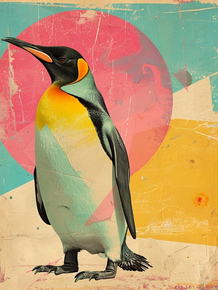 Kitsch Penguin Collage 3 Art Print by Bubblegum Kitsch – Fy!