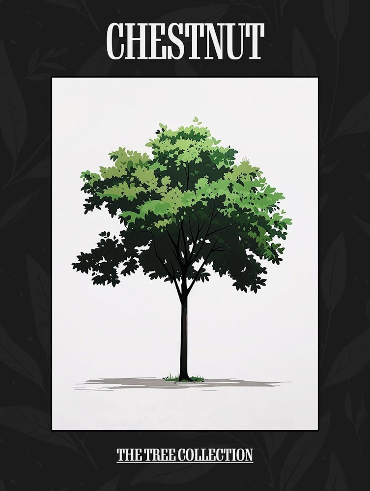 Chestnut Tree Pixel Illustration 1 Poster Art Print by Bough And Bloom ...