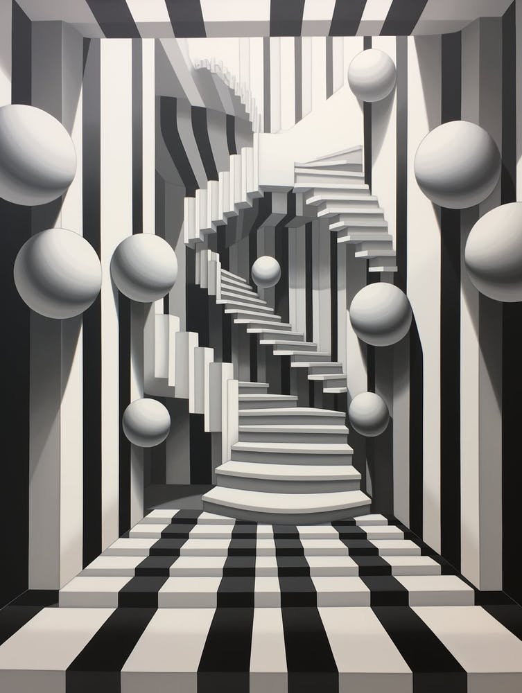 Optical Illusion Abstract Geometric 8 Art Print by Abstract Art ...