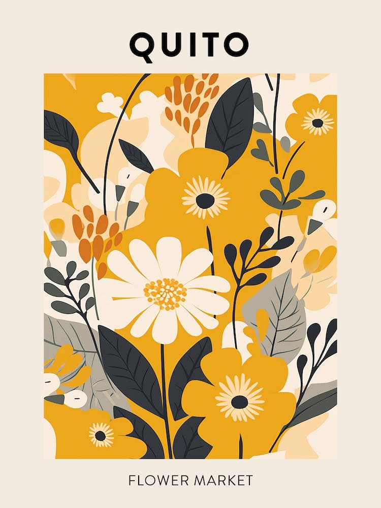 Flower Market Poster Quito Ecuador Art Print by The Art of Adventure – Fy!