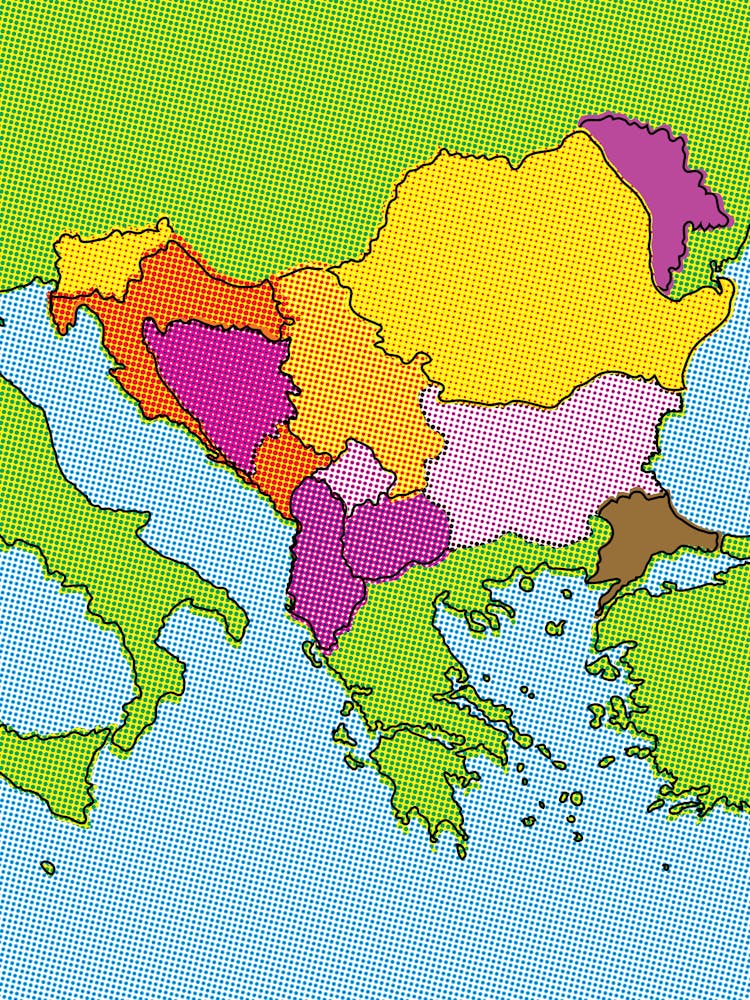 Pop Map Of The Balkans Art Print by Nicks emporium – Fy!